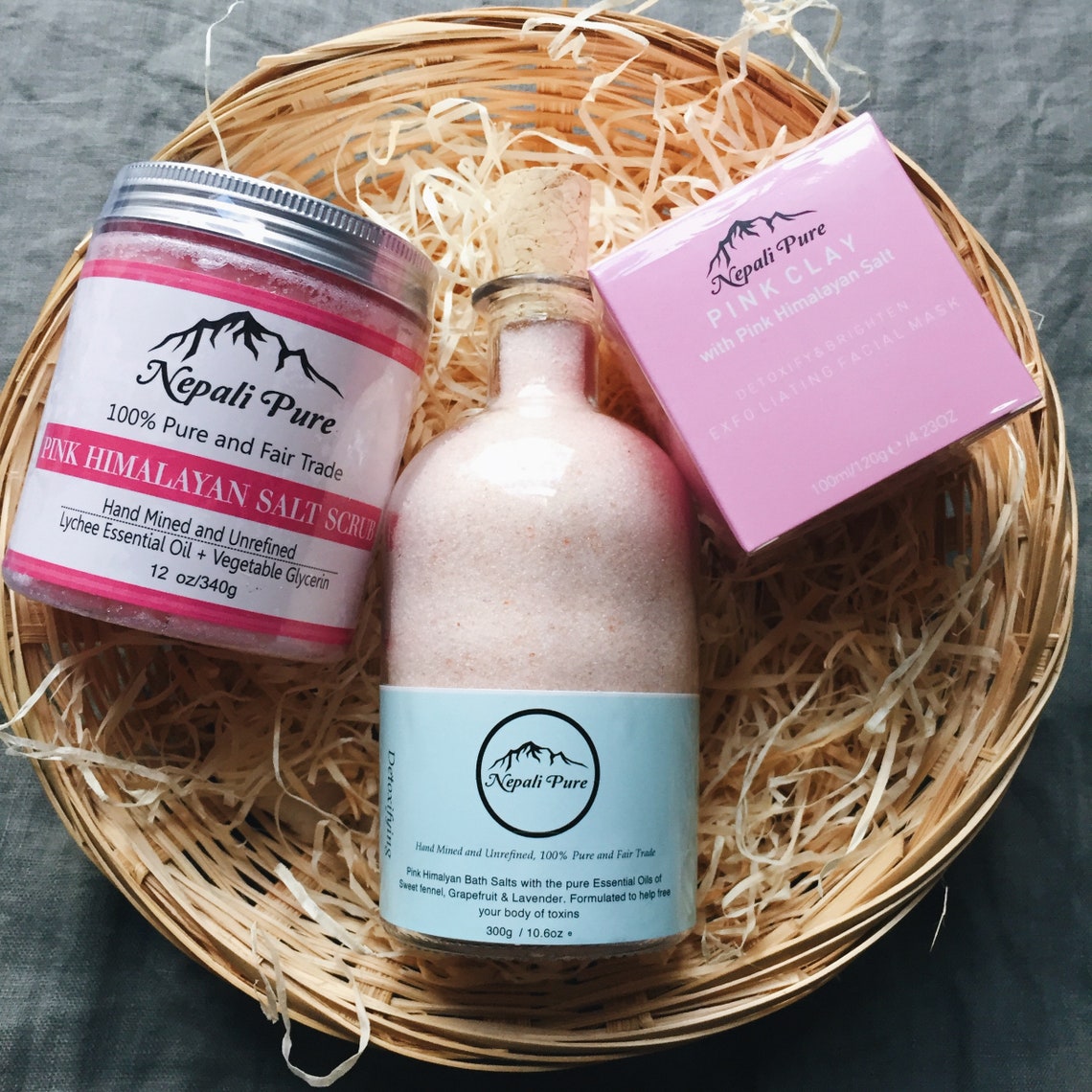 Gift Set With Pink Himalayan Bath Salt Clay Mask and Scrub - Etsy