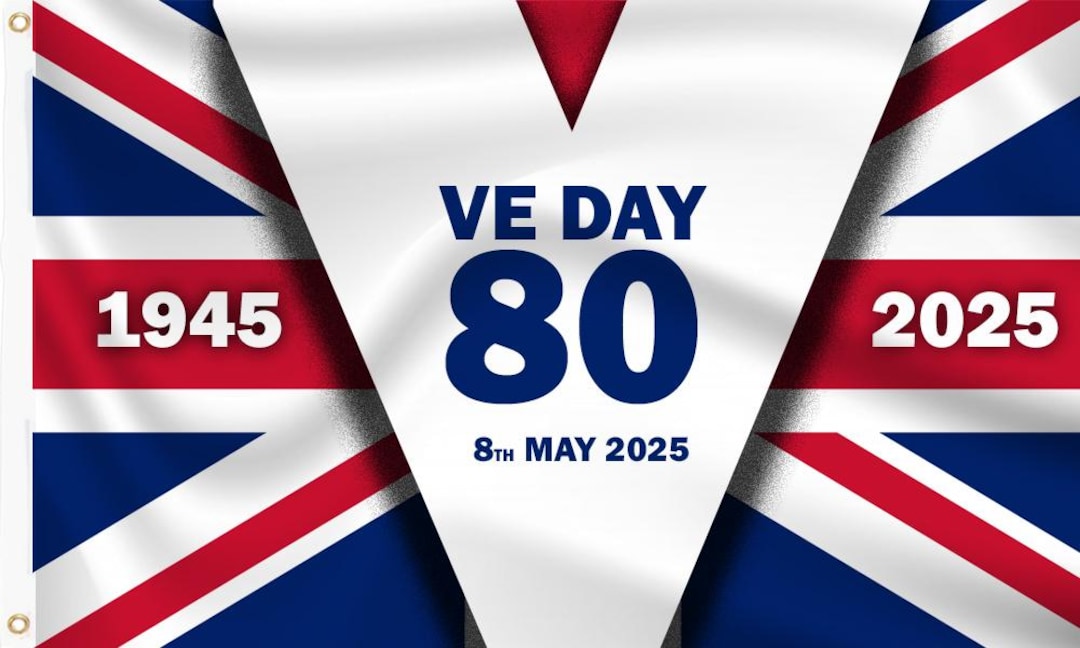 VE Day Flag 80th Anniversary Union Jack Flag 5'x3' 150x90cm Special Souvenir Banner - Etsy UK