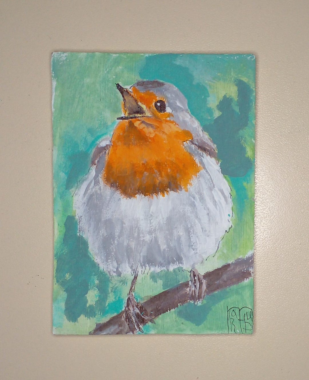 Sale Original Robin Acrylic Painting ACEO Card (3.5x2.5 In) - Etsy