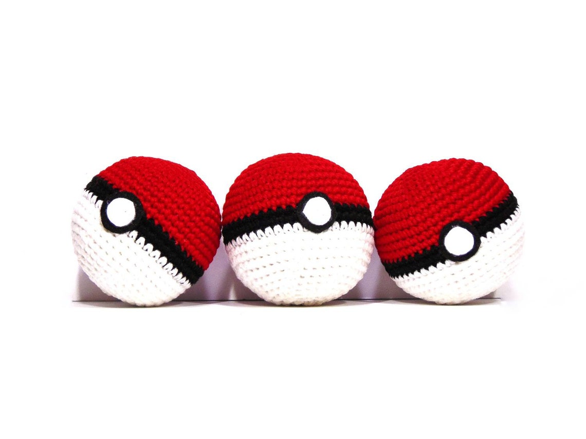 Poke Ball, Stuffed Crochet, Cartoon Toy, Soft Squishy - Etsy