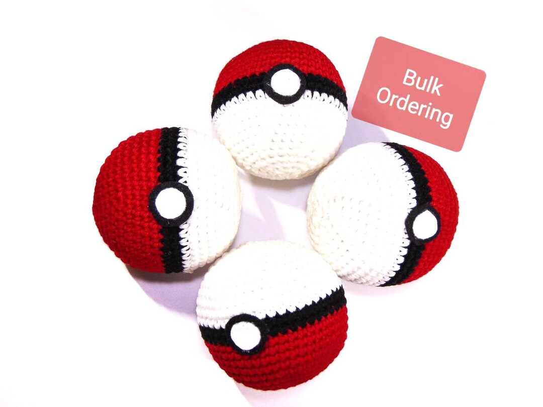 BULK Poke Ball, Stuffed Crochet, Cartoon Toy, Soft Squishy - Etsy