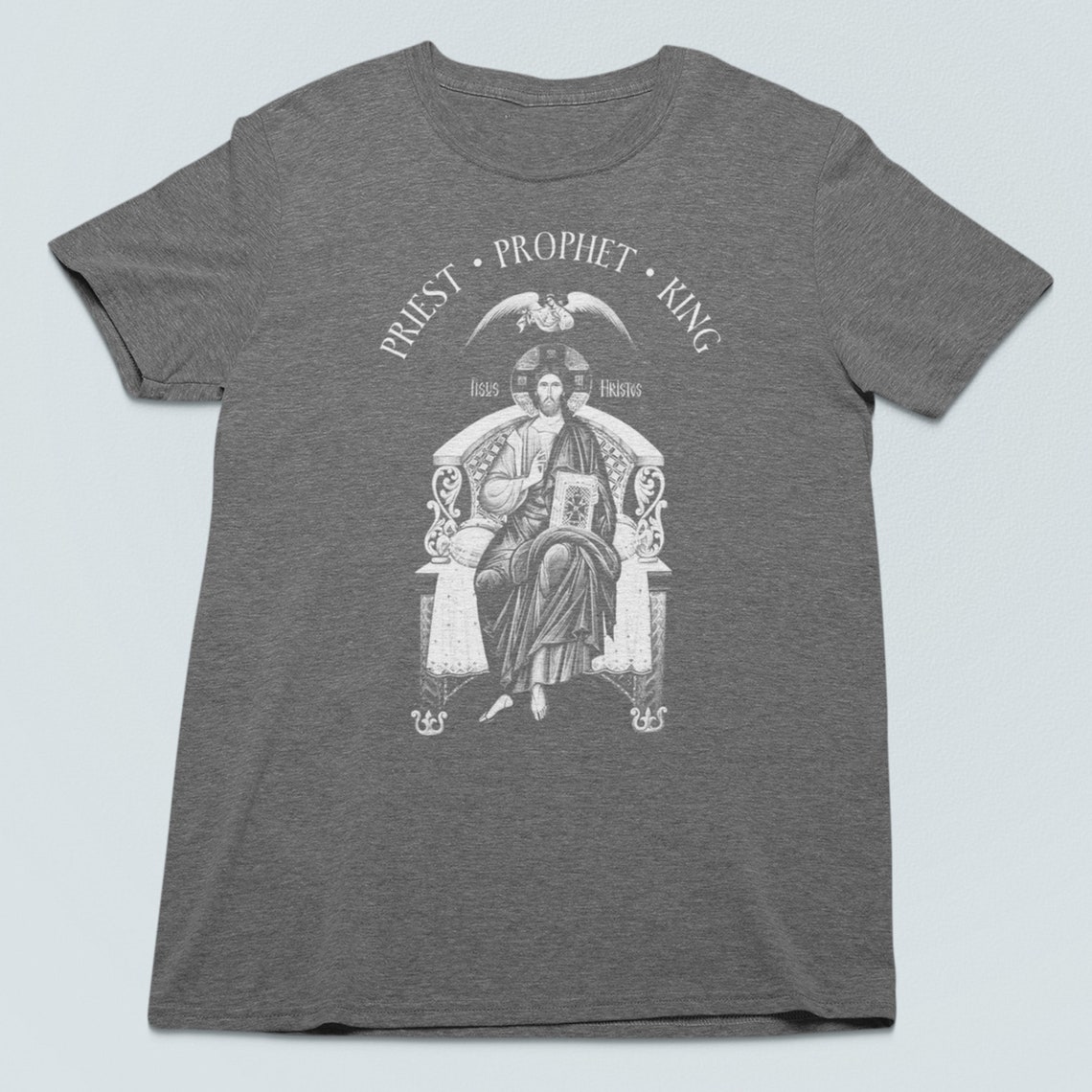 Priest Prophet King Unisex T-shirt, Jesus Byzantine Icon, Catholic ...