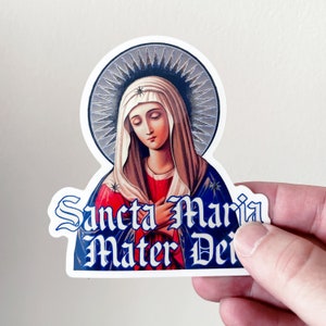 Sancta Maria, Virgin Mary, Mother of God, Catholic, Die Cut Sticker ...