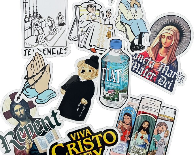 Catholic Sticker Variety Pack, Die Cut Stickers, 10 Count, Viva Cristo ...