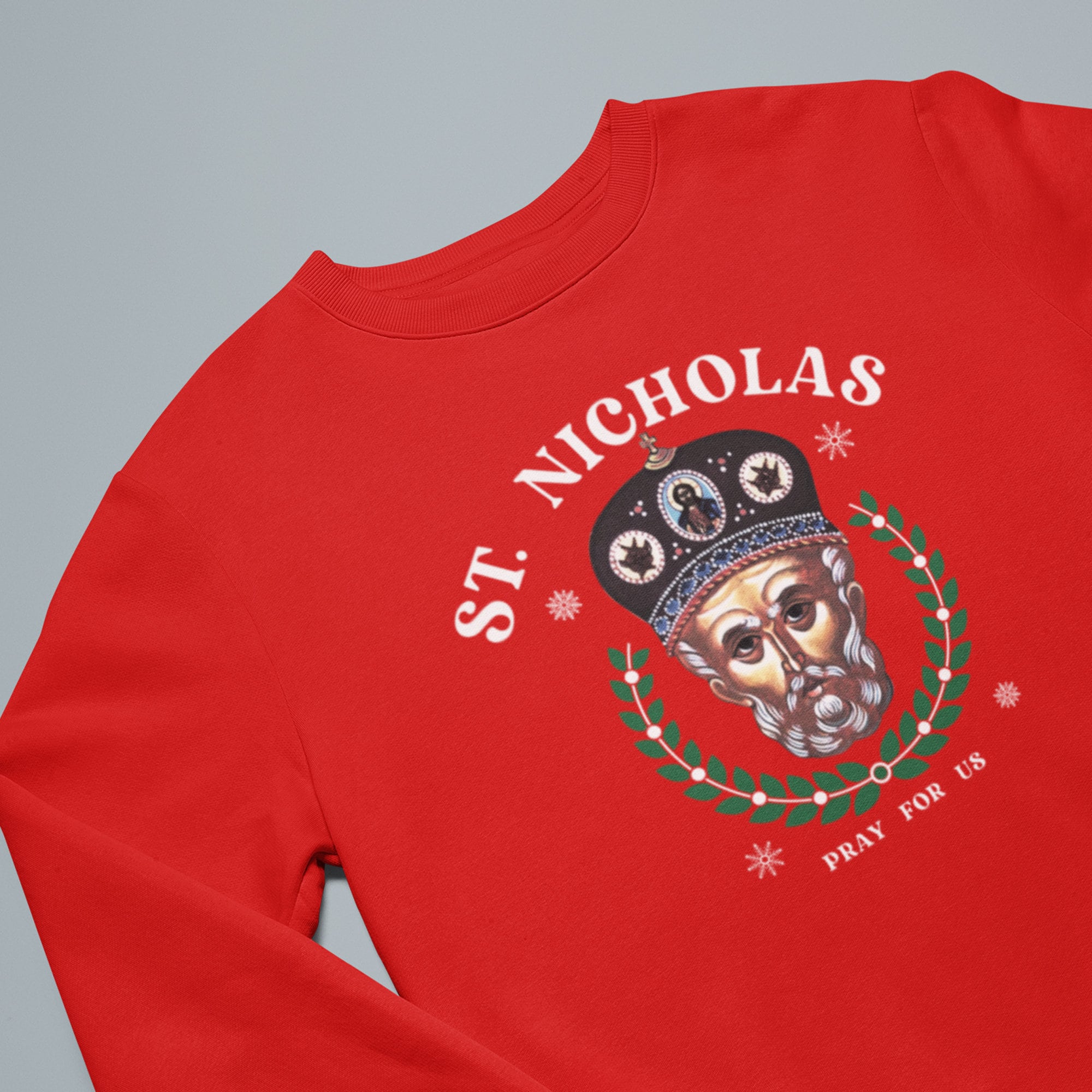 St. Nicholas Laurel - Christmas Sweatshirt - Preppy - Etsy