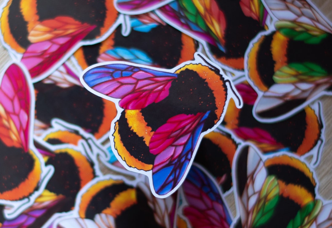 LGBTQ+ Pride Flag Bisexual Bee Sticker - Etsy