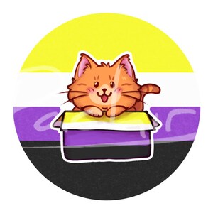 LGBTQ+ Pride Flag Cat Buttons 32mm - Etsy