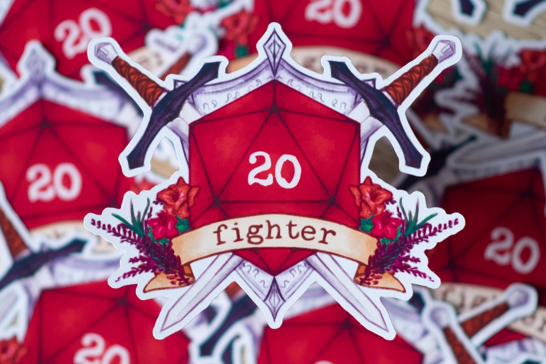 D&D RPG D20 Class Stickers Fighter - Etsy