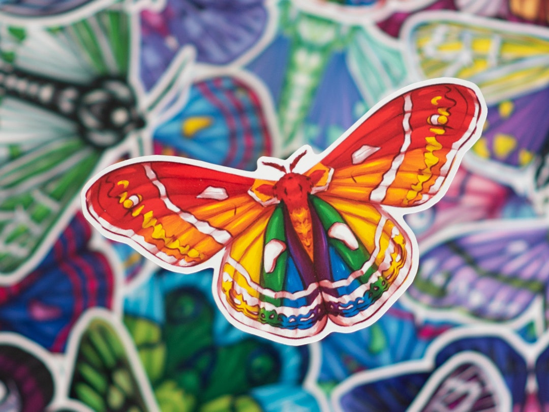LGBTQ Rainbow Subtle Pride Flag Moth Sticker - Etsy
