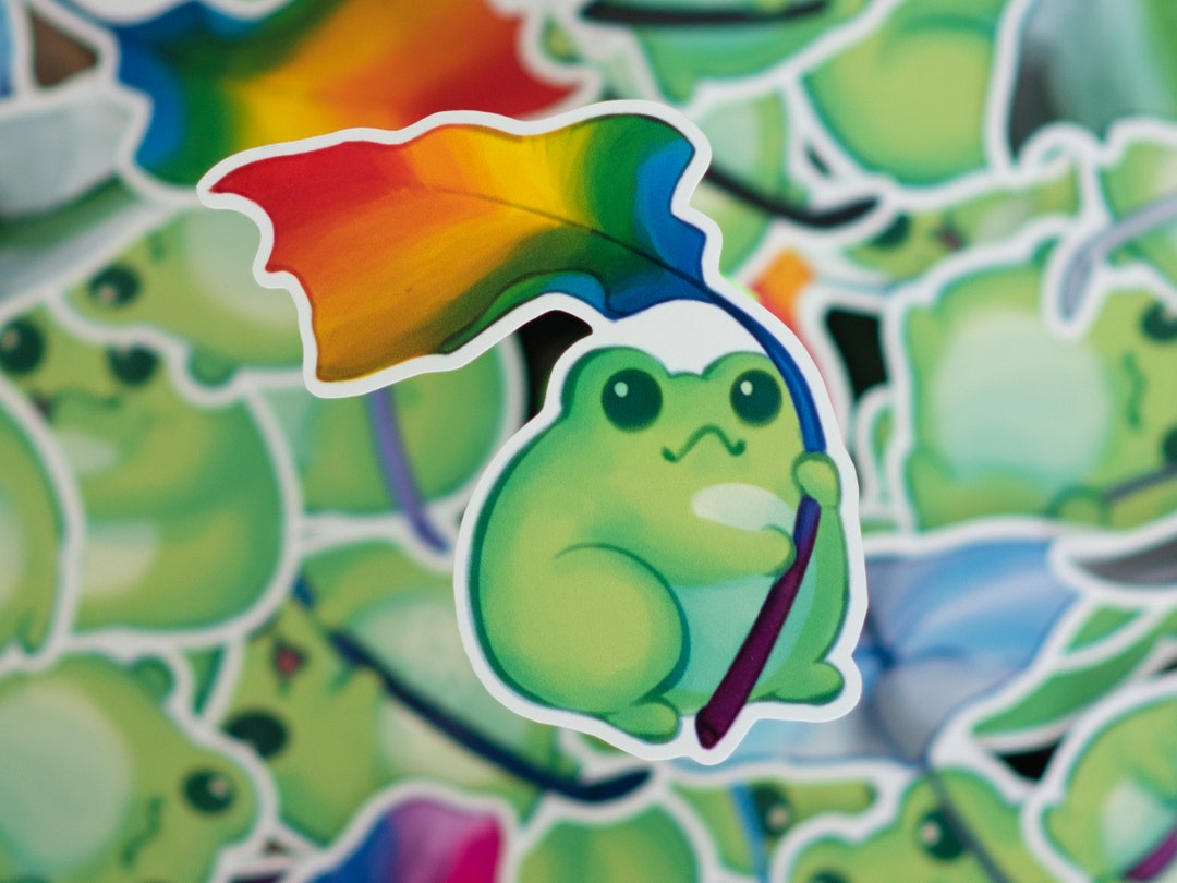 LGBTQ Pride Flag Rainbow Frog Sticker - Etsy