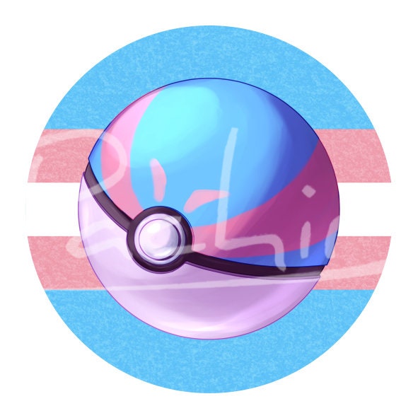 LGBTQ+ Pride Flag Transgender Pokemon Pokeball Inspired Sticker - Etsy