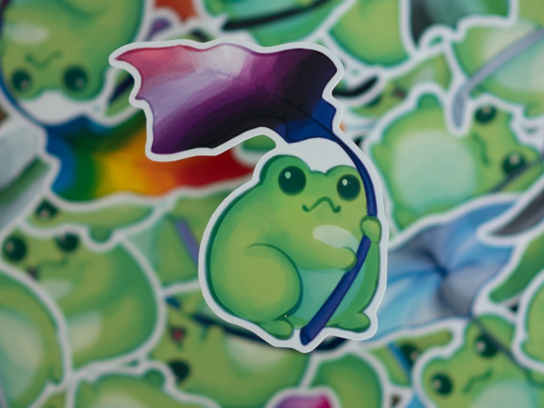 LGBTQ Pride Flag Genderfluid Frog Sticker - Etsy