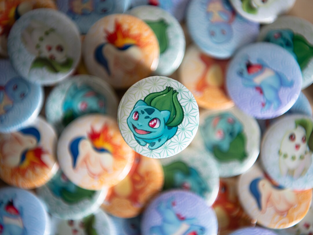 Pokemon Inspired Kanto Starter Buttons 32mm - Etsy