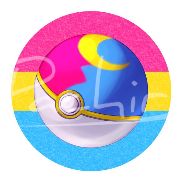 LGBTQ+ Pride Flag Pansexual Pokemon Pokeball Inspired Sticker - Etsy