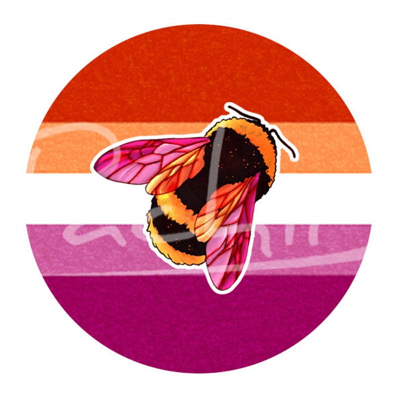 LGBTQ Pride Flag Bumble Bee Buttons 32mm - Etsy
