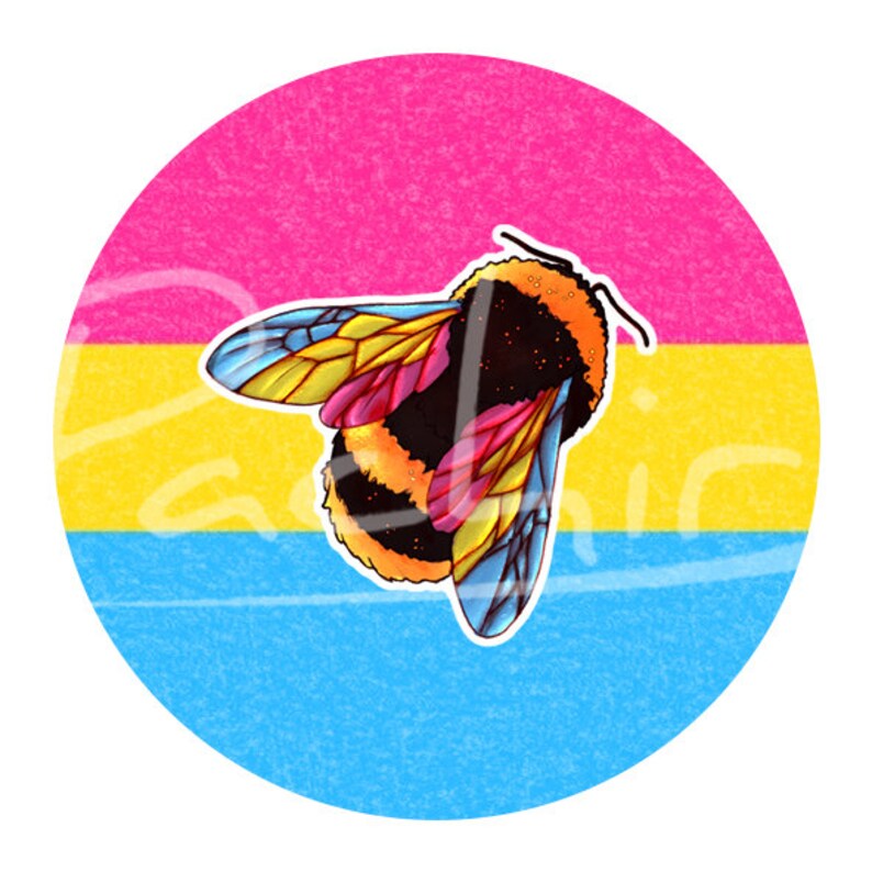 LGBTQ Pride Flag Bumble Bee Buttons 32mm - Etsy
