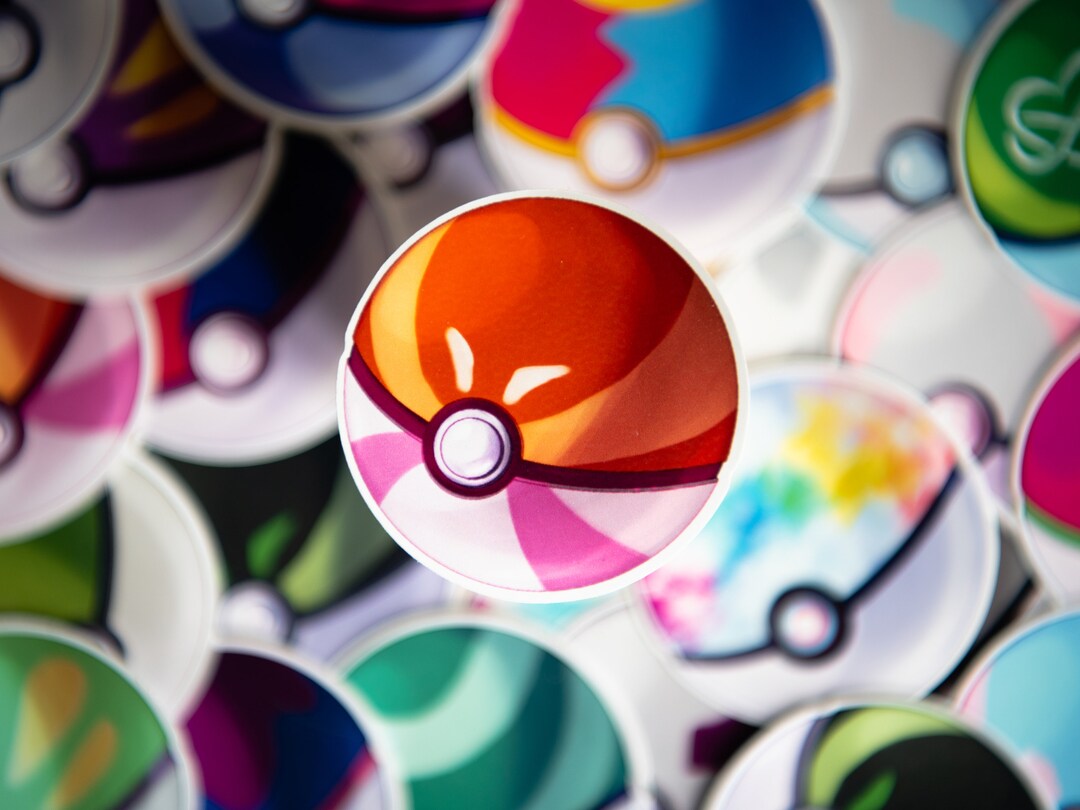 LGBTQ Pride Flag Lesbian Pokemon Pokeball Inspired Sticker - Etsy