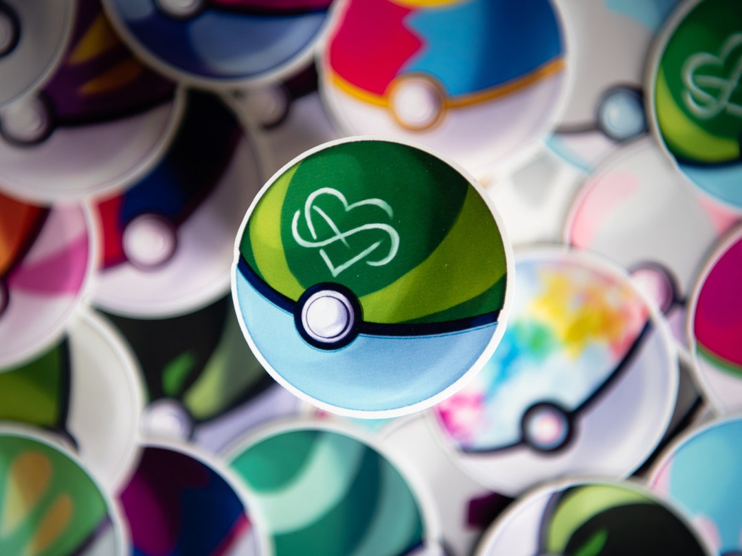 LGBTQ+ Pride Flag Polyamorous Pokemon Pokeball Inspired Sticker - Etsy