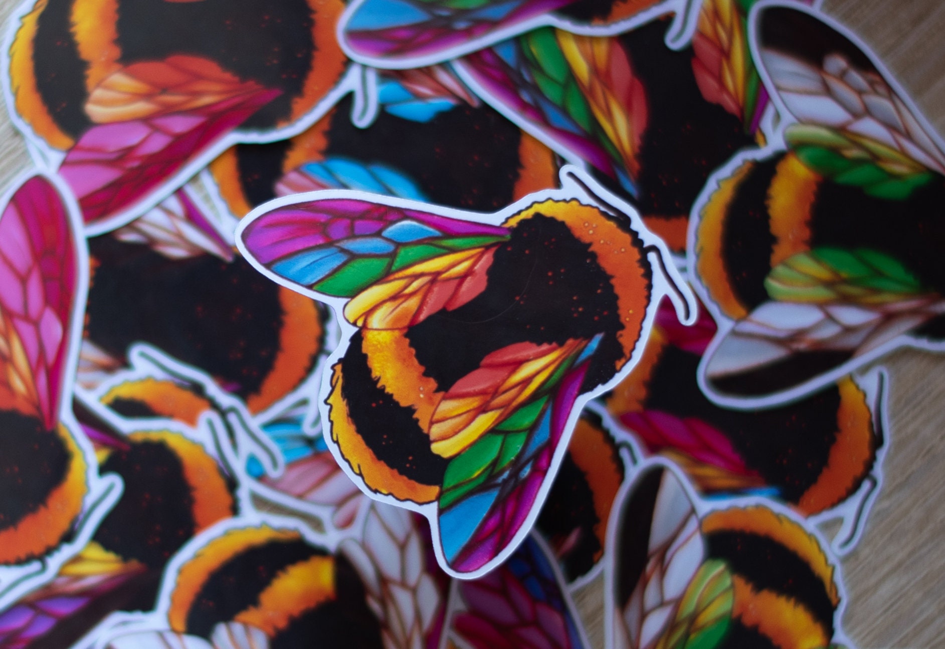 LGBTQ Rainbow Pride Flag Bee Sticker - Etsy