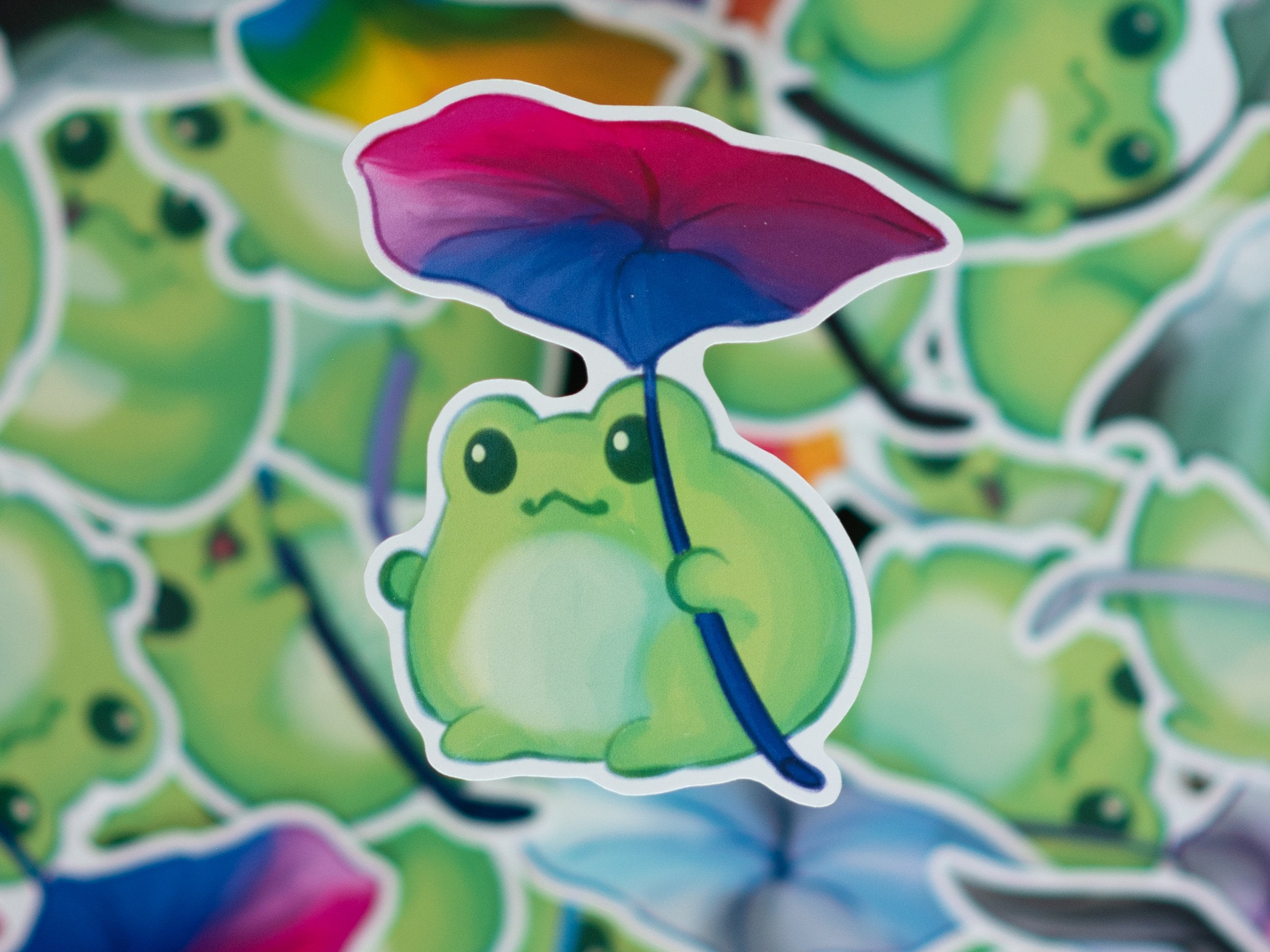 LGBTQ Pride Flag Bisexual Frog Sticker - Etsy