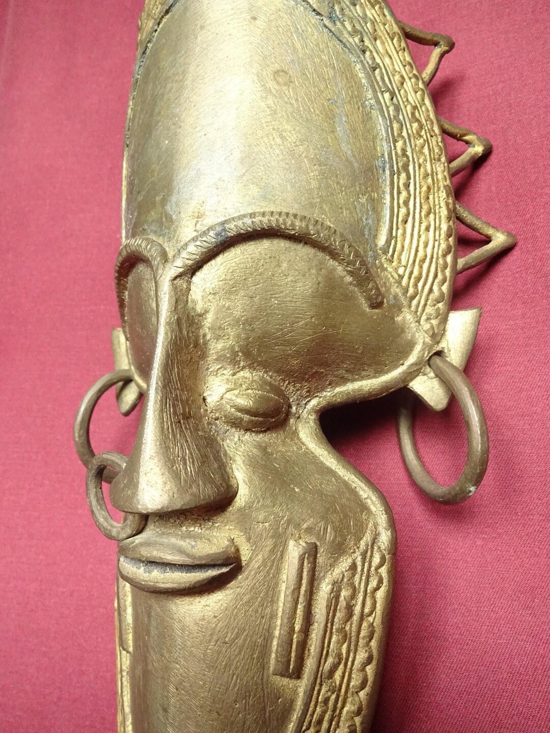 Large METAL MASK From GHANA Ashanti Tribal Art Brass - Etsy