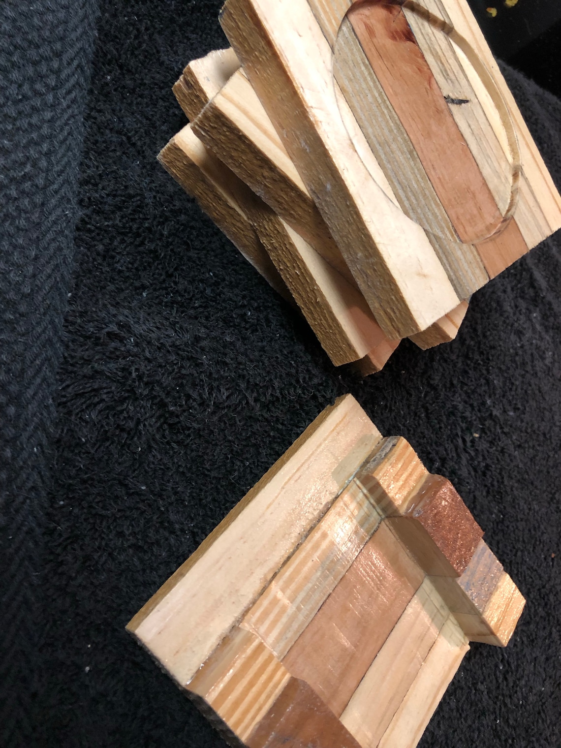 Set of 4 Pallet Wood Coasters With Stand - Etsy