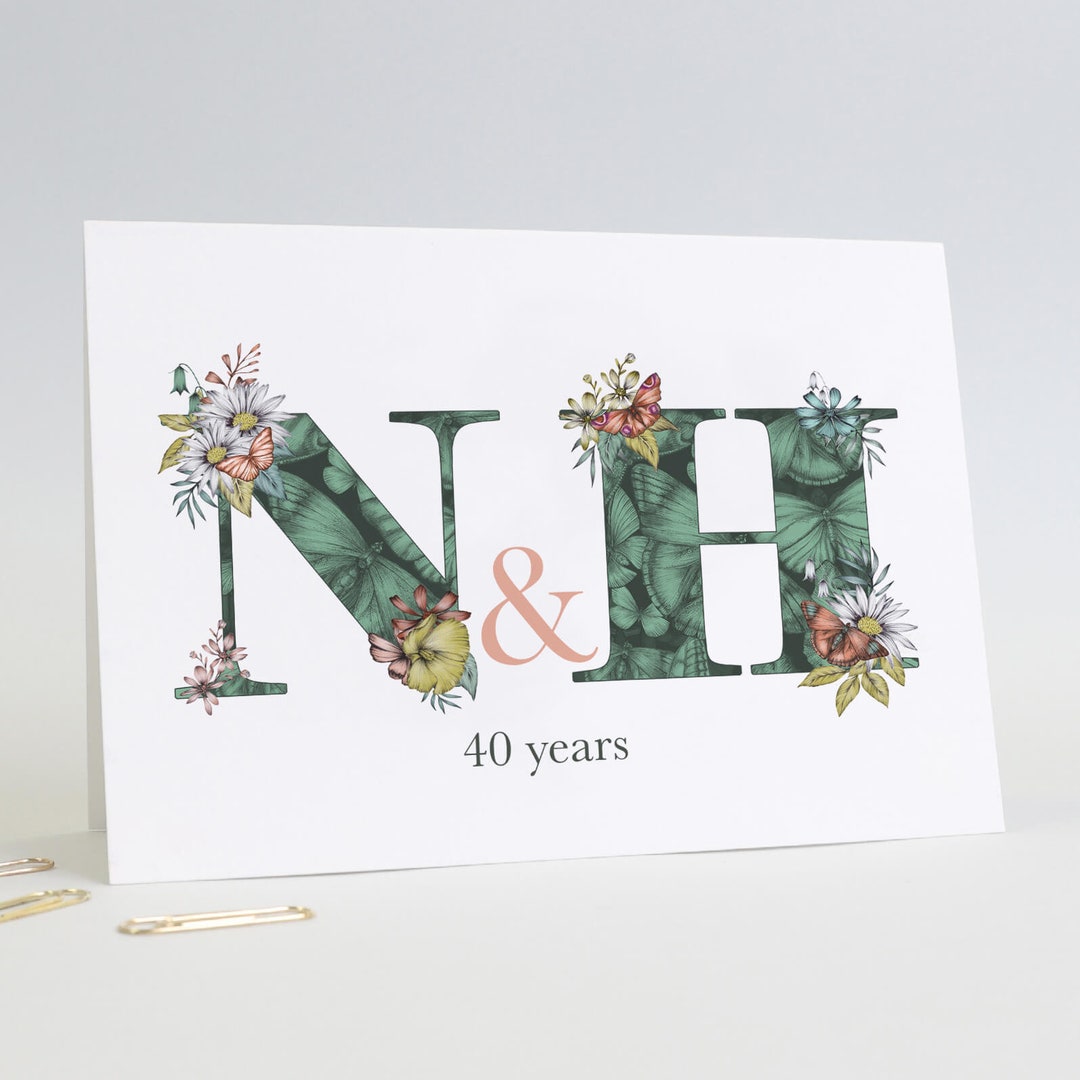 Personalised Ruby Wedding Anniversary Card Ruby Anniversary Card for ...