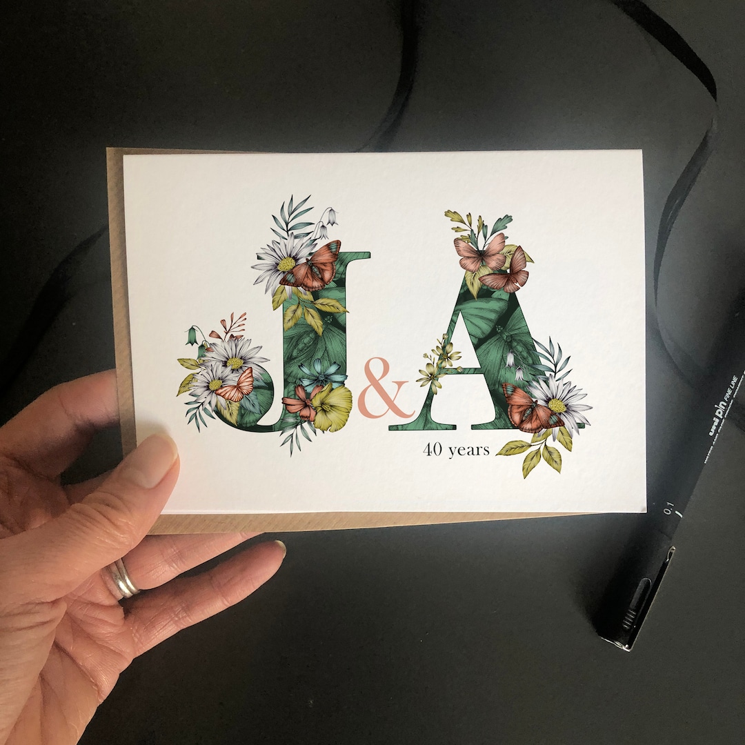 Personalised Ruby Wedding Anniversary Card Ruby Anniversary Card for ...