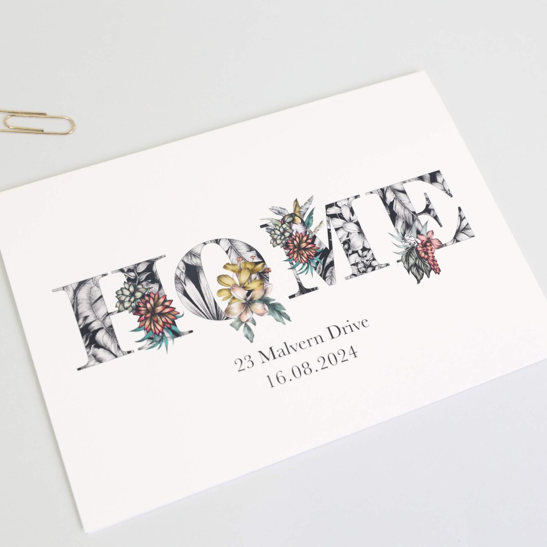 Personalised 'home' Card Moving in Card New Home Card for Couple House ...