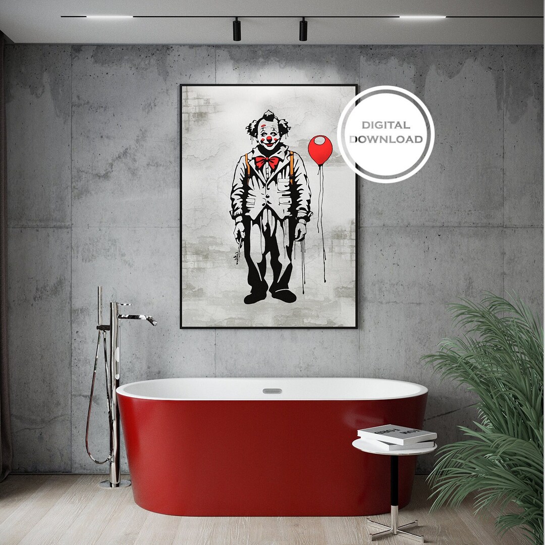 Graffiti Street Art Clown Print - Spray Art Stencil Images, Urban Wall ...
