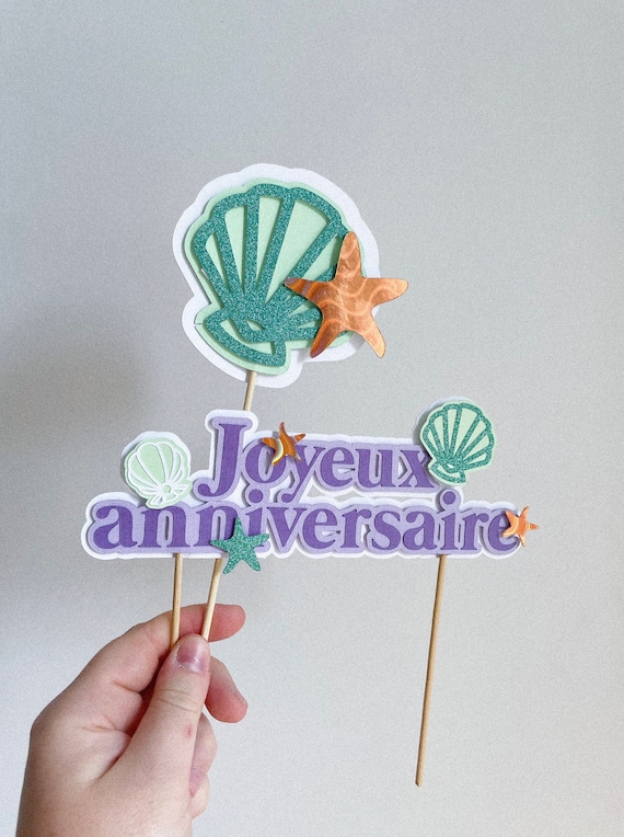 Topper joyeux anniversaire sirène fusée HAPPY BIRTHDAY - Etsy France
