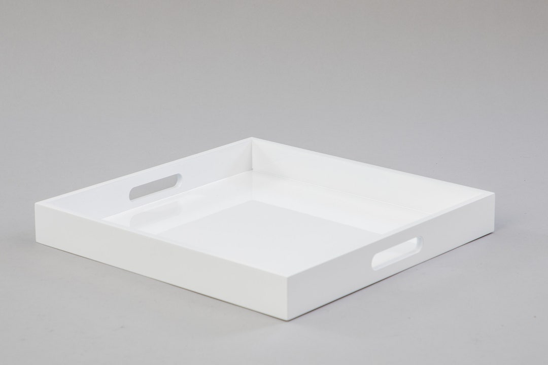 Square White Gloss Tray - Etsy
