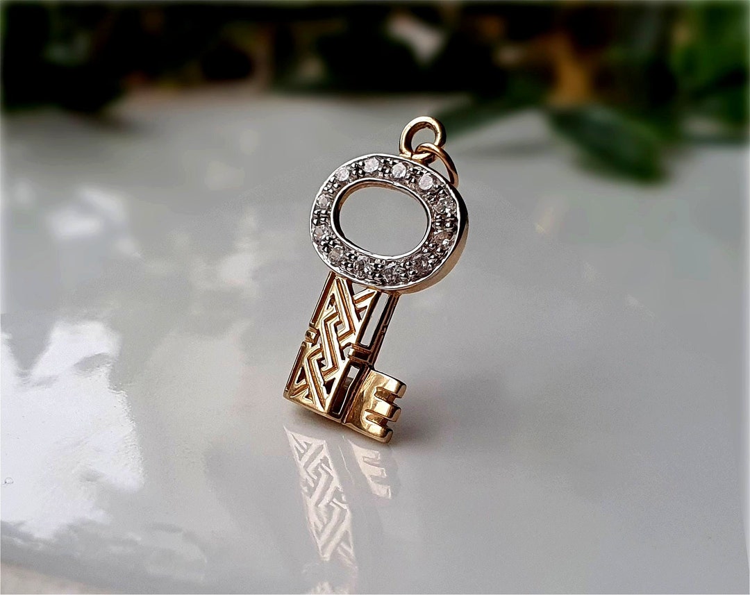 INCREDIBLY RARE Large Genuine Vintage 9ct Gold Key Charm, Vintage 9ct ...