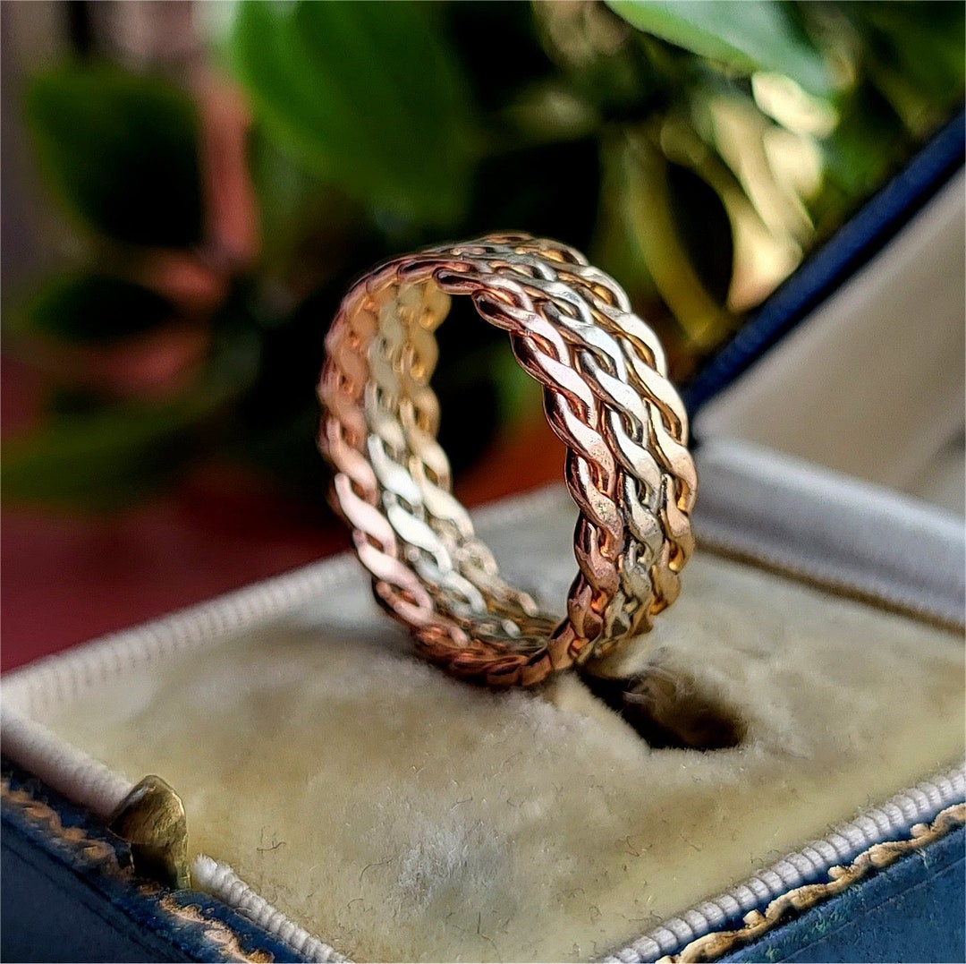 RARE Vintage 9ct Gold Multi Colour Ring, 3 DIFFERENT Colour Golds All ...