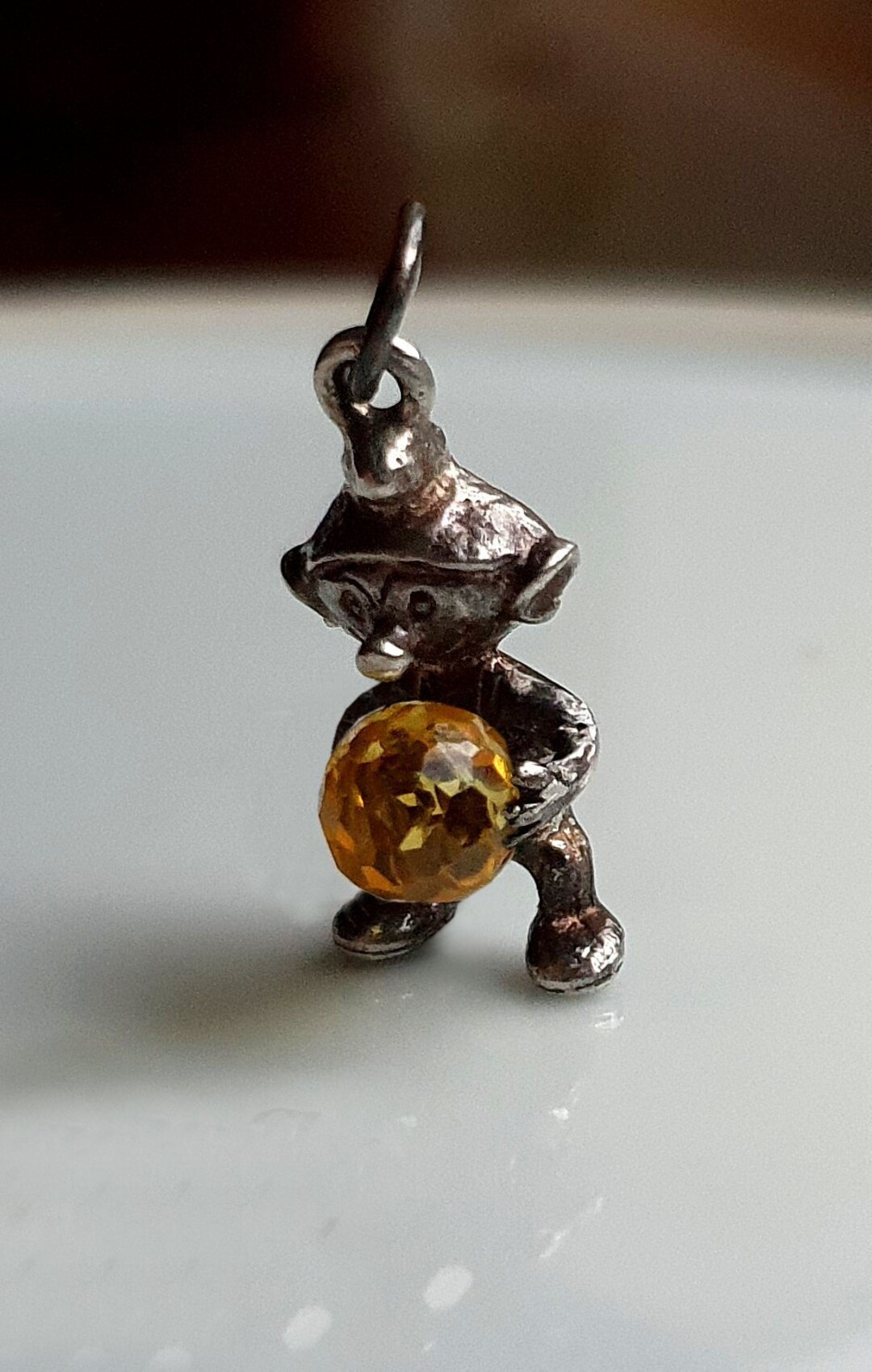 VERY RARE Vintage Silver Smurf With Gemstone Charm From My - Etsy