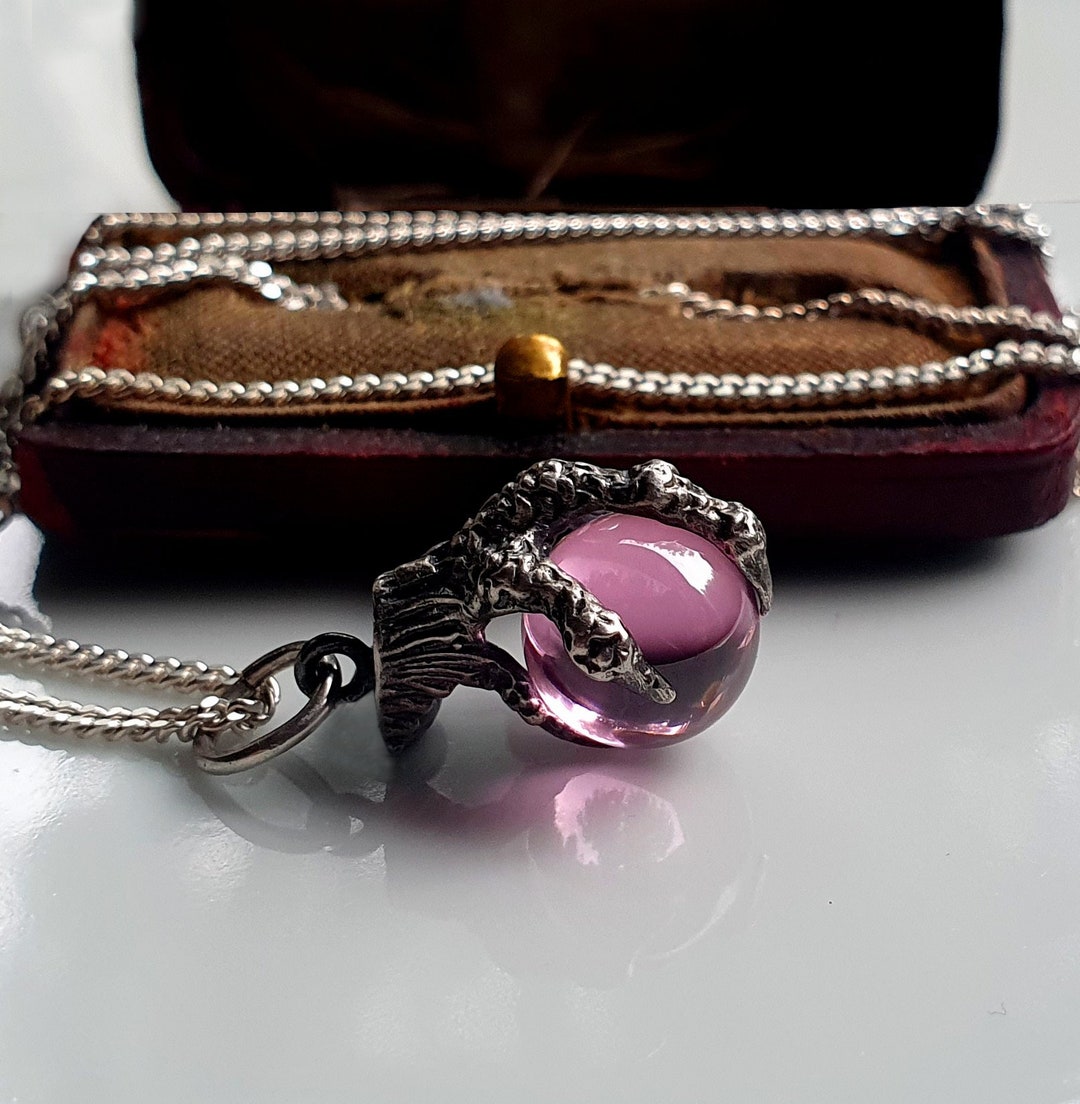 STUNNING Vintage Silver Dragons Claw Pendant With Chain, Sterling ...