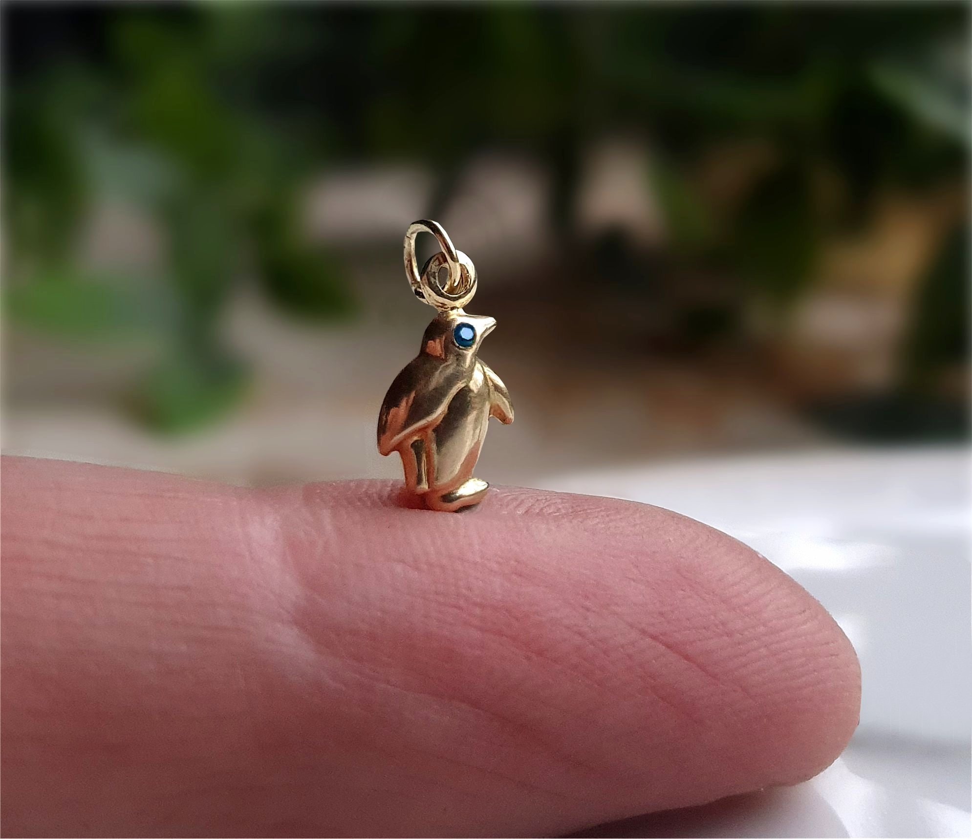 RARE Genuine Vintage Small 9ct Gold Penguin Charm, RARE Gem Set Version ...