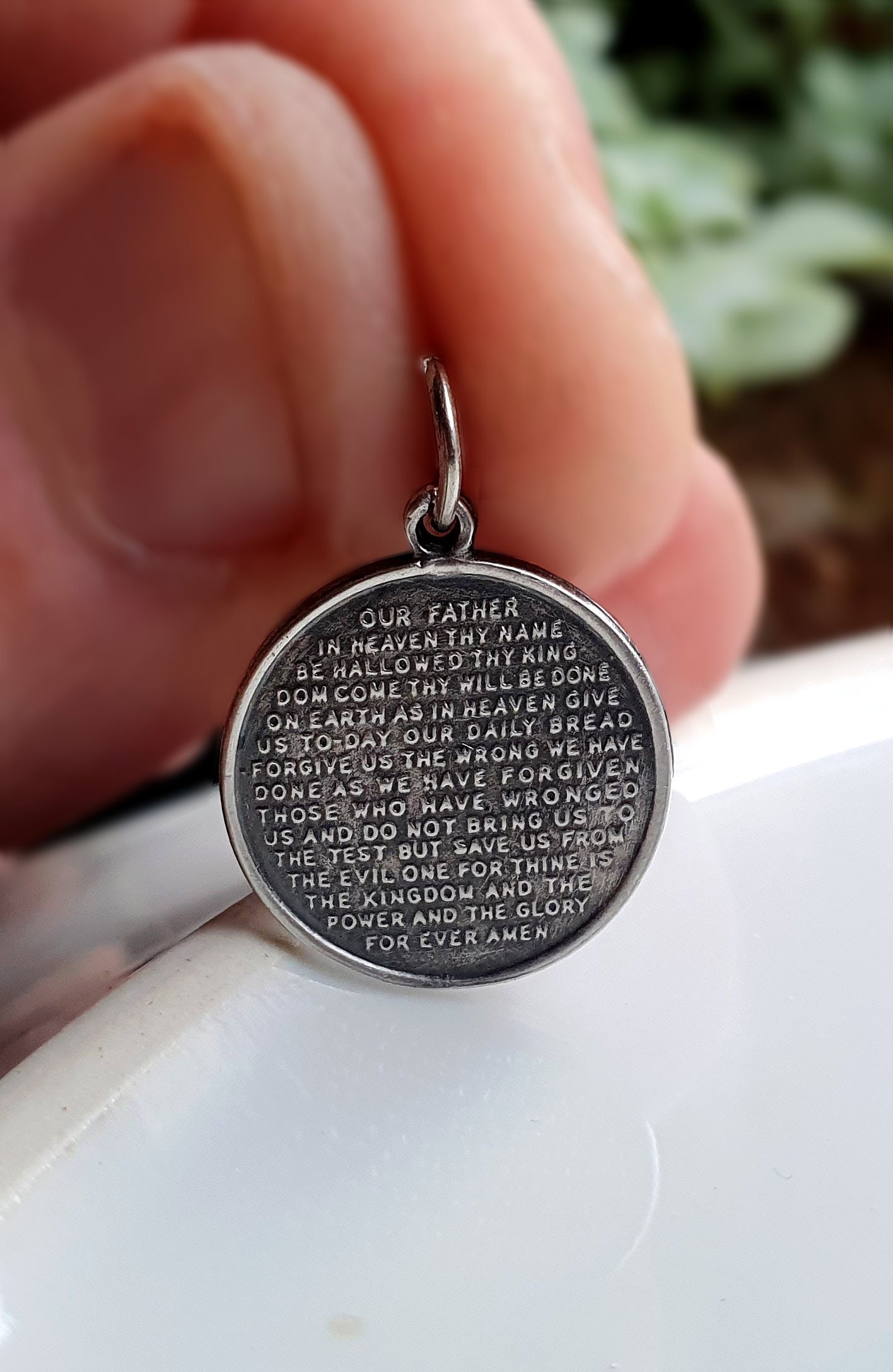 QUALITY Vintage Silver Lords Prayer Charm / Pendant, Sterling Lords ...