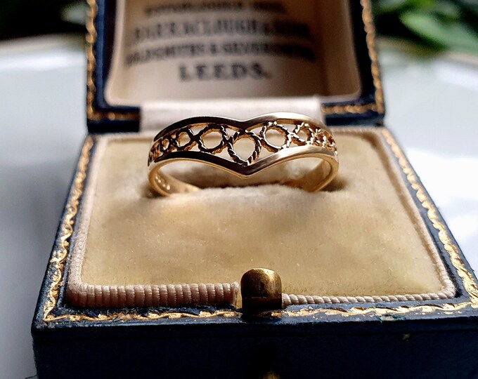 STUNNING Vintage 9ct Gold Wishbone Ring, Gold Wishbone Rings, Vintage ...
