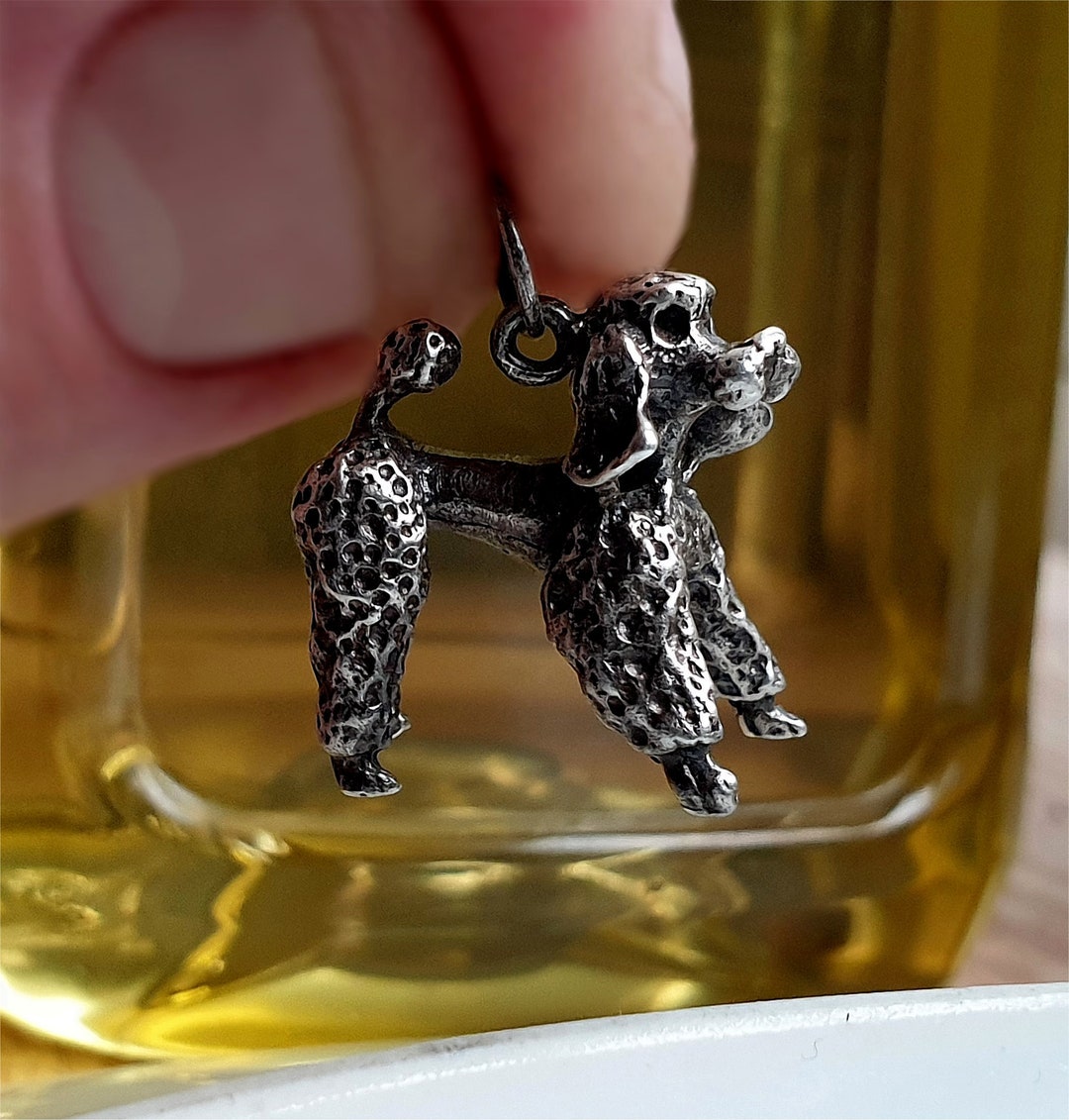 QUALITY DETAILED Vintage Silver Poodle Dog Charm Sterling - Etsy