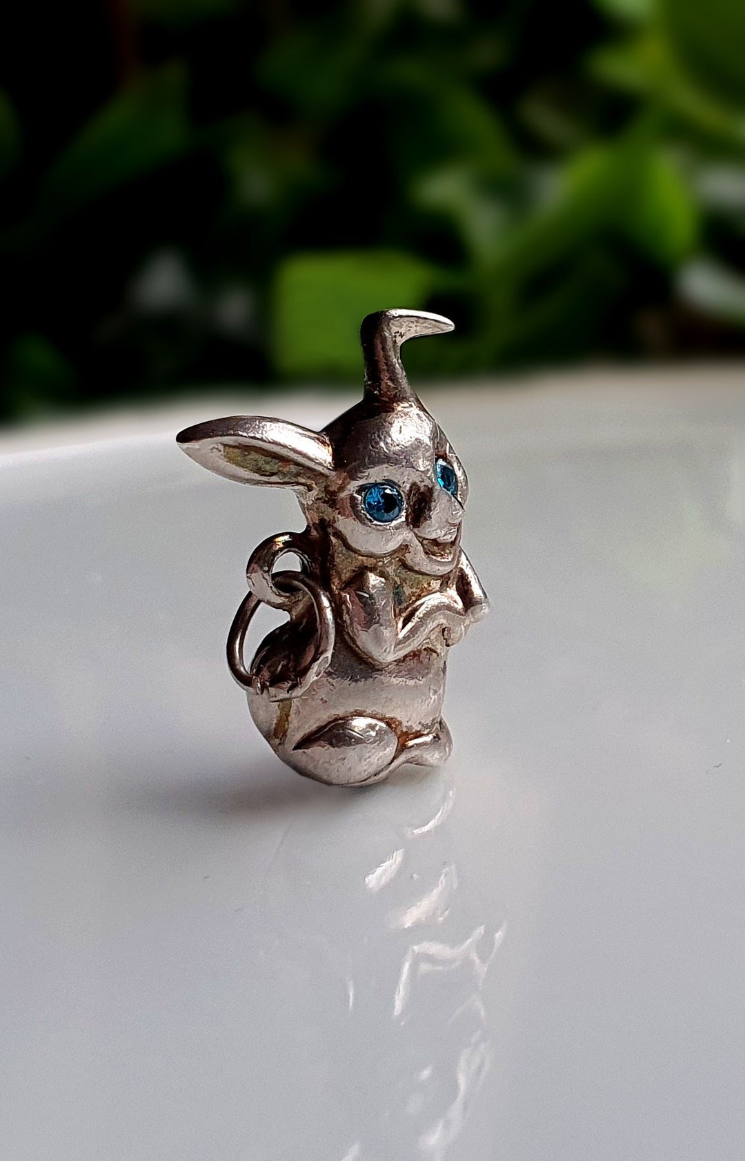 VERY RARE Vintage Sterling Silver Rabbit Charm,rare Gemset Charm ...