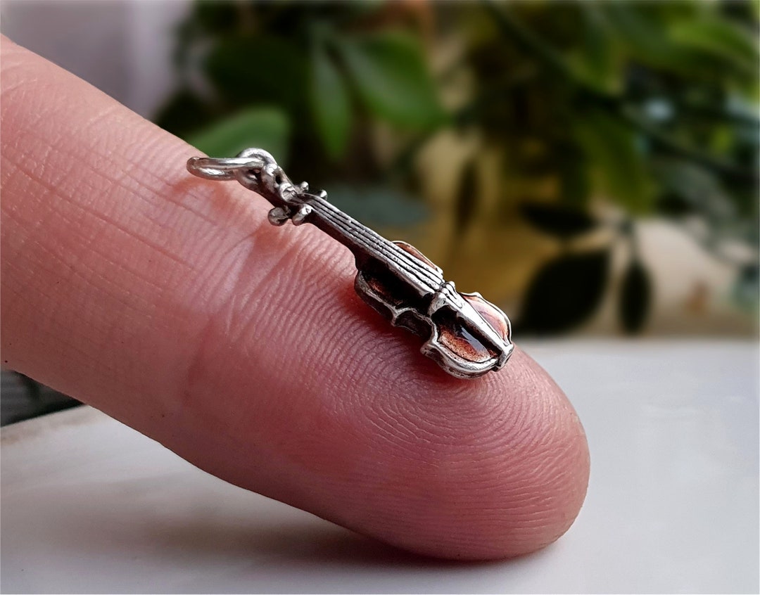 RARE USA Vintage Silver Violin Charm, AMAZING Realism, Sterling Silver ...