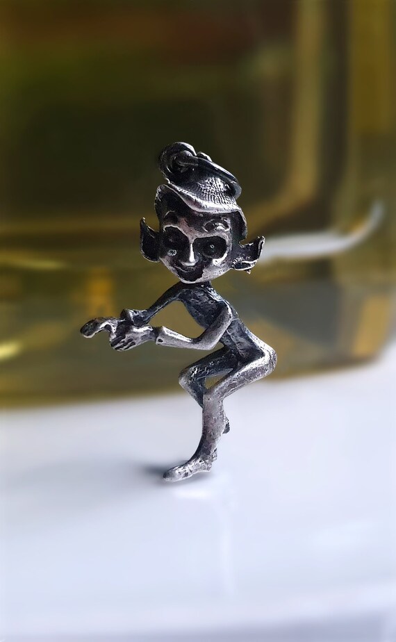 QUALITY Vintage Silver Pixie Charm Vintage Sterling Silver | Etsy