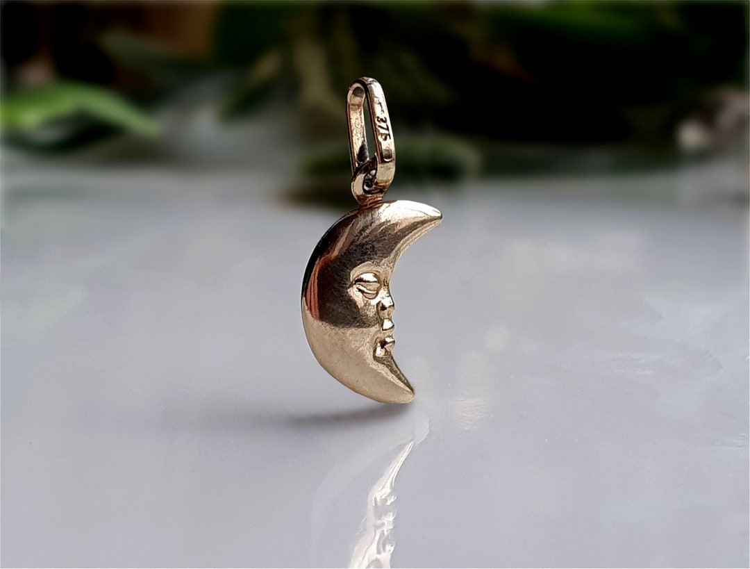 Genuine Vintage 9ct Gold Small Moon Charm, 9ct Gold Puffed Charm, 9ct ...