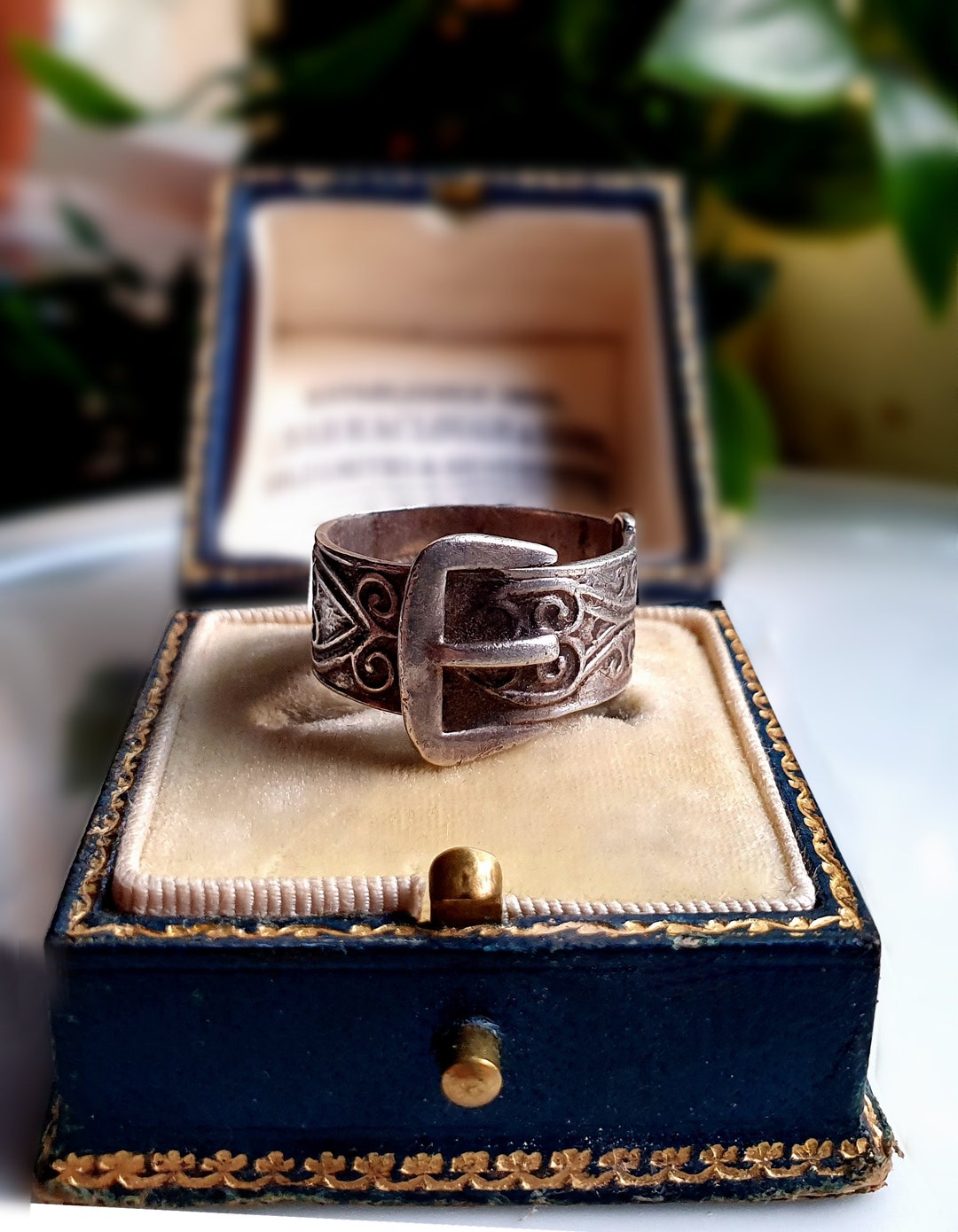 VERY UNUSUAL Genuine OLD Vintage Sterling Silver Buckle Ring, Sterling ...