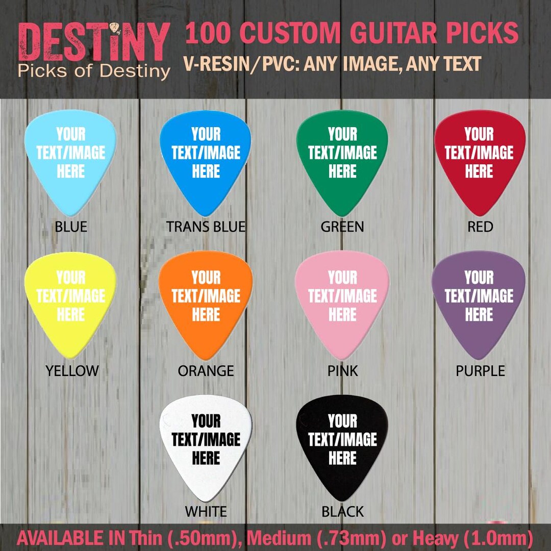 100 Custom Photo Guitar Picks - V-resin Plectrums - Etsy
