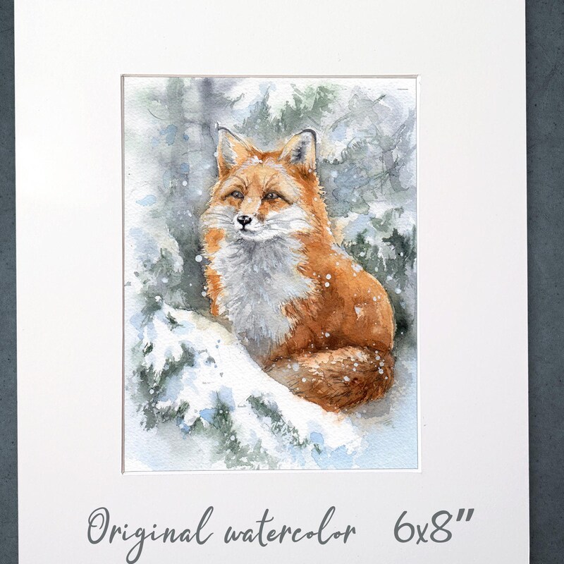 Fox Watercolor - Etsy