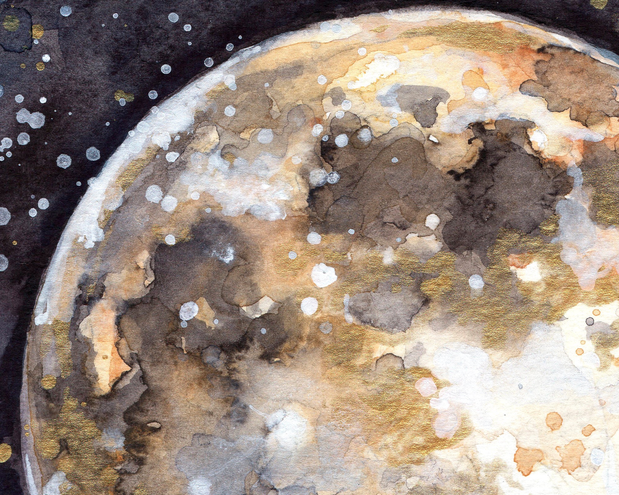 Full Moon Painting Galaxy Art Moon Painting Moon Phase - Etsy
