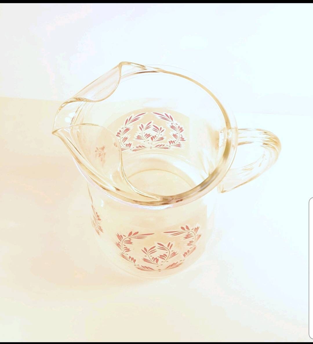 Classic Mid-century Libby Ice Lip Glass Pitcher Frosted Cranberry ...