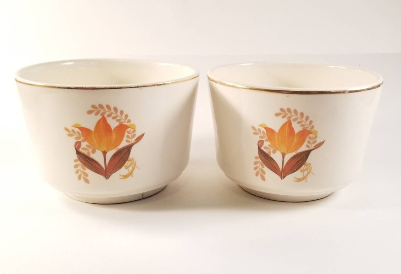 2 Vintage Bakerite 22 K Gold Oven Tested Mixing Bowl in Orange - Etsy